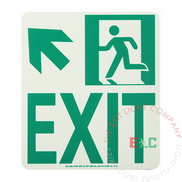 Exit Sign | Photoluminescent | Running Man | Wall Mounted [PWM] | Light ...